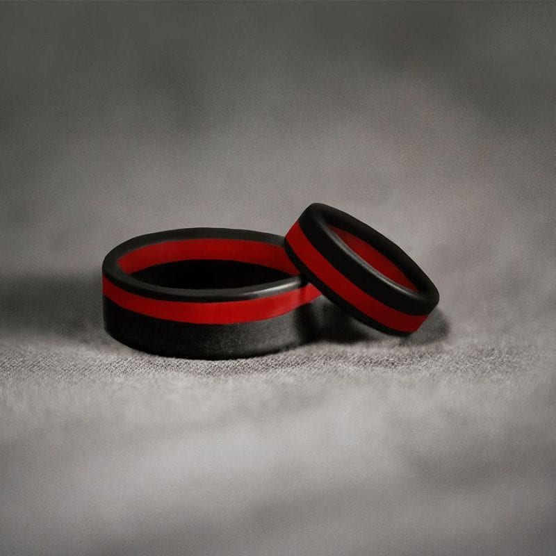 Qalo Thin Red Line Silicone Ring | Fire & Safety